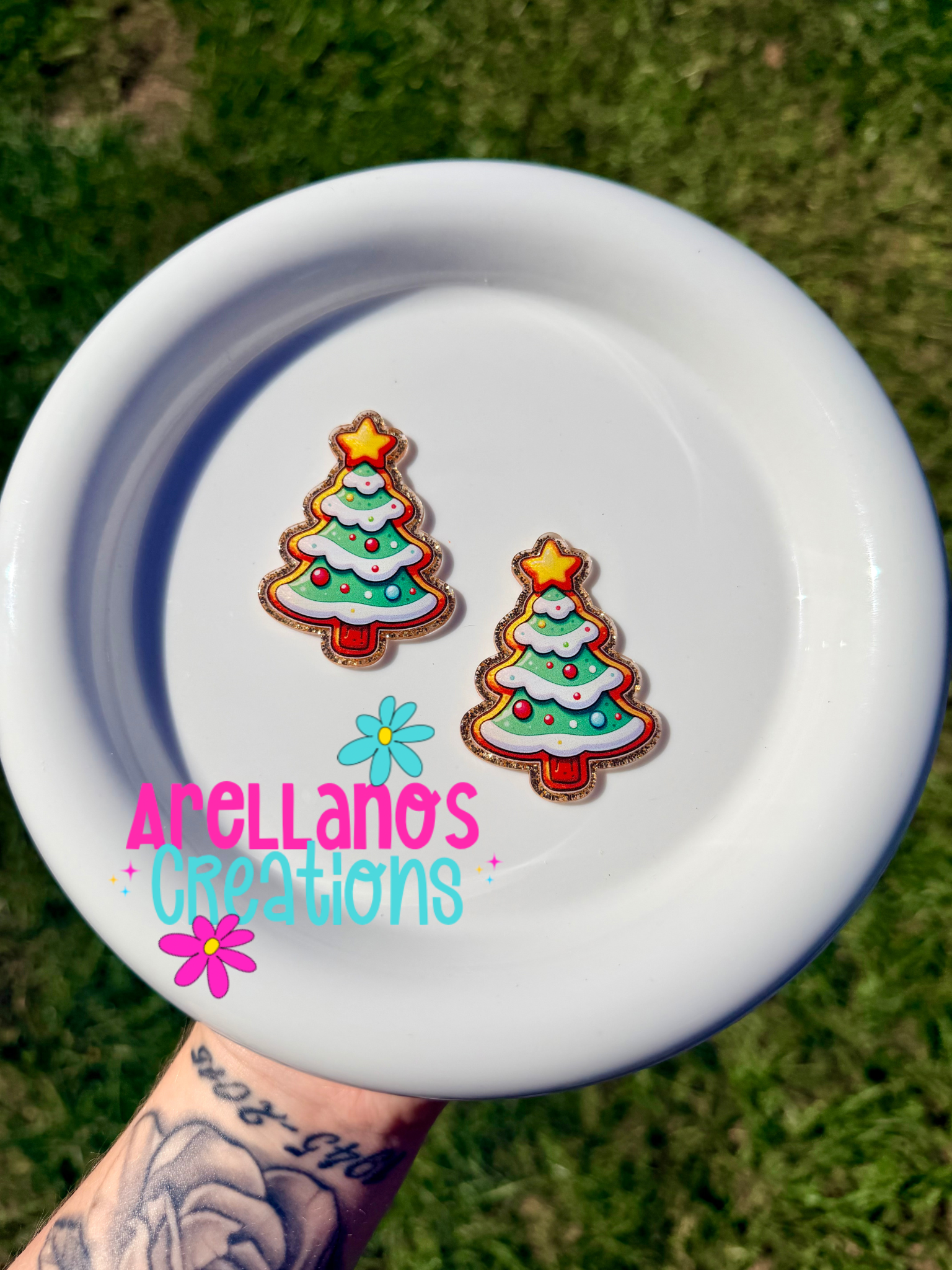 AF-52 Christmas tree acrylic flatback – Arellanos Creations