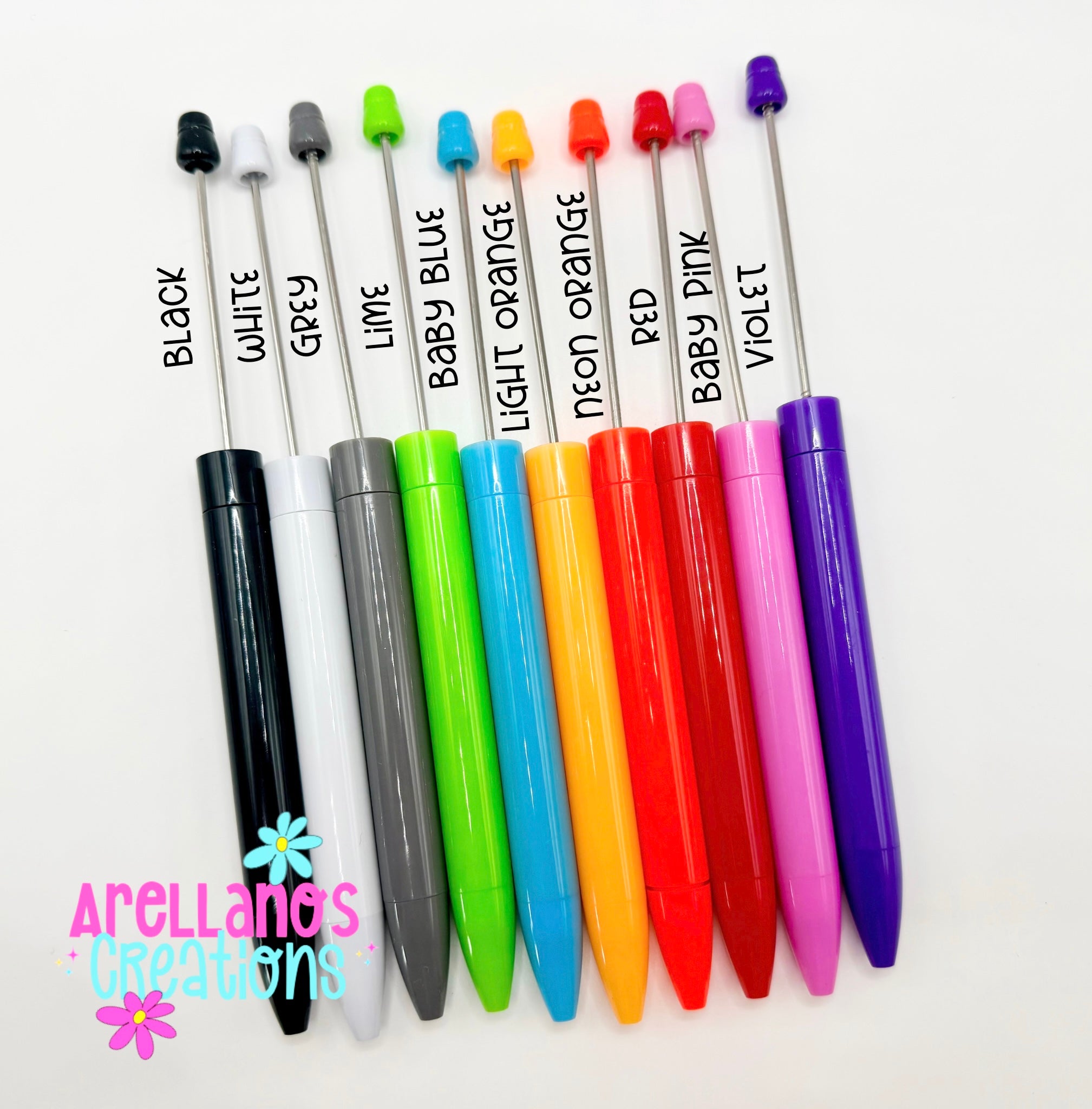 Long beadable pens (10 different colors) – Arellanos Creations